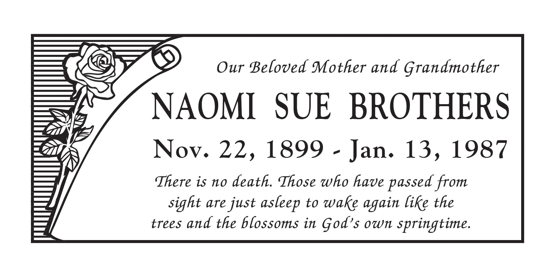 Headstone Scroll Design