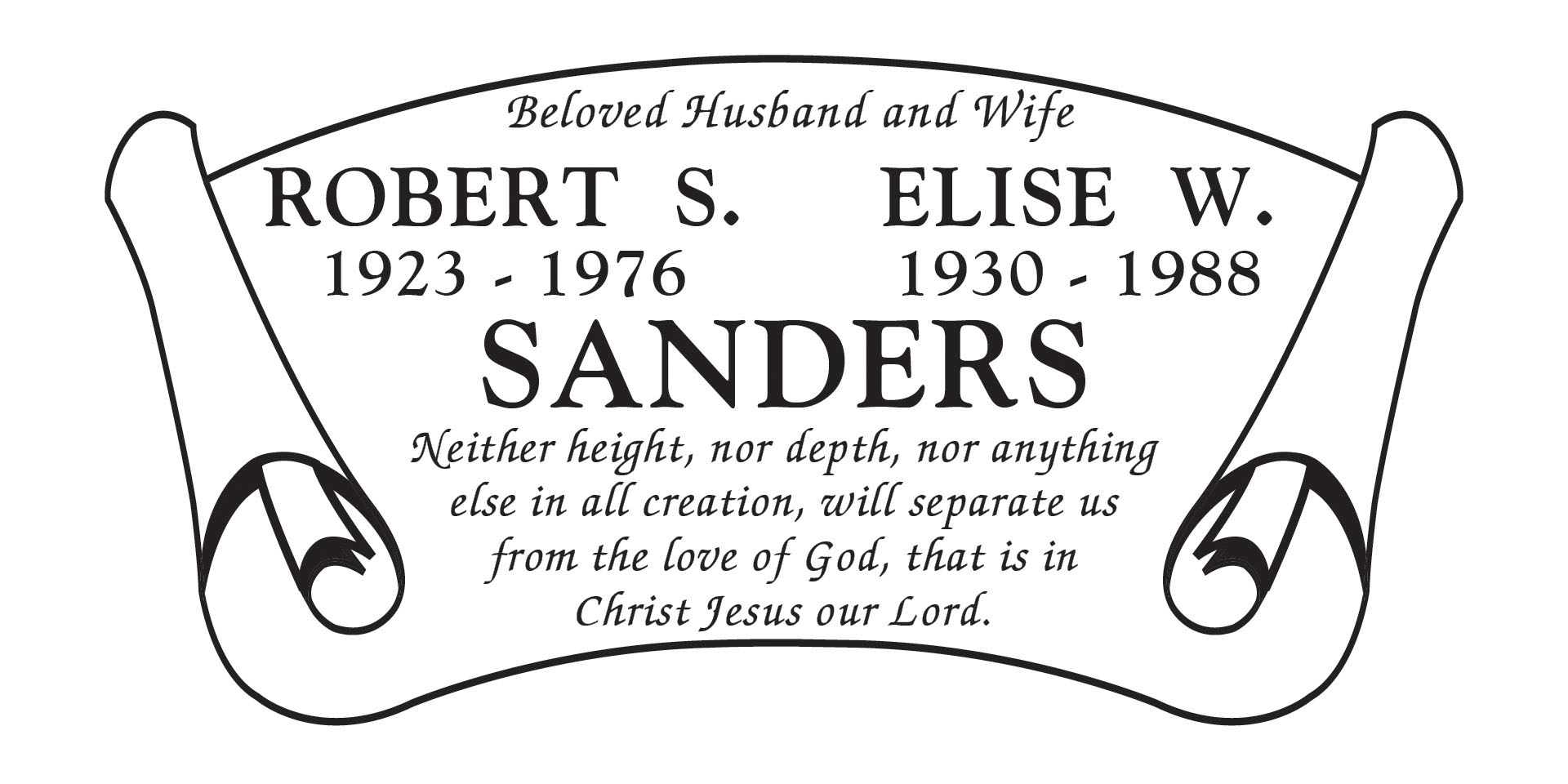 Headstone Scroll Design