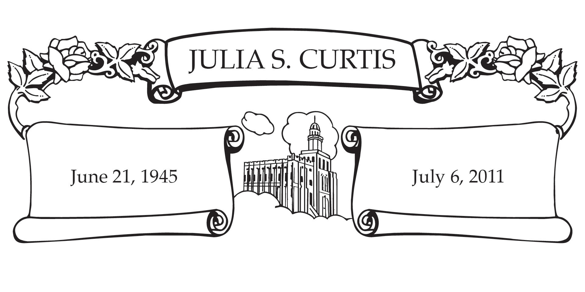 Headstone Scroll Design