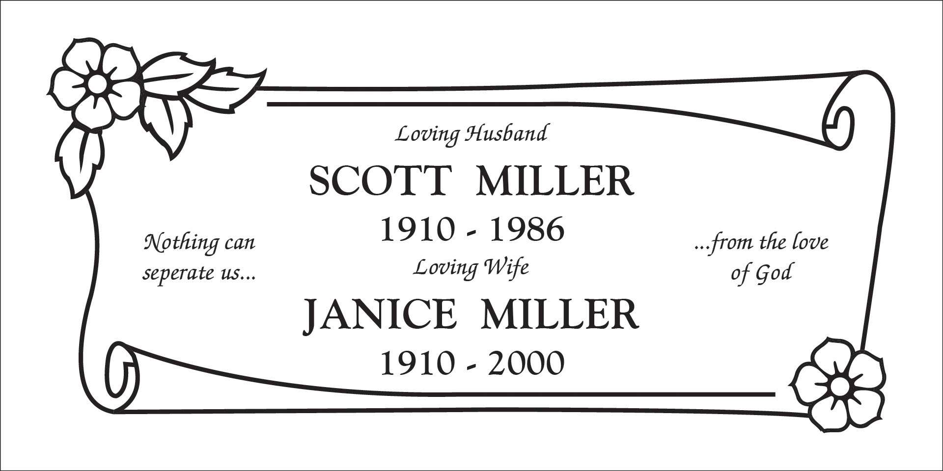 Headstone Scroll Design