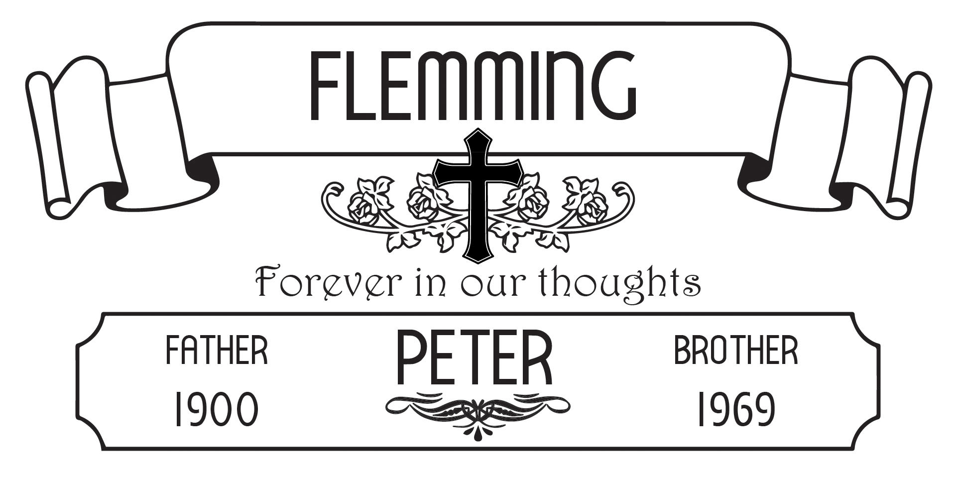 Headstone Scroll Design